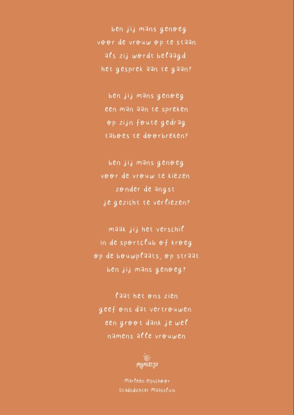 Orange the World gedichten 2022 – Beneden Maas